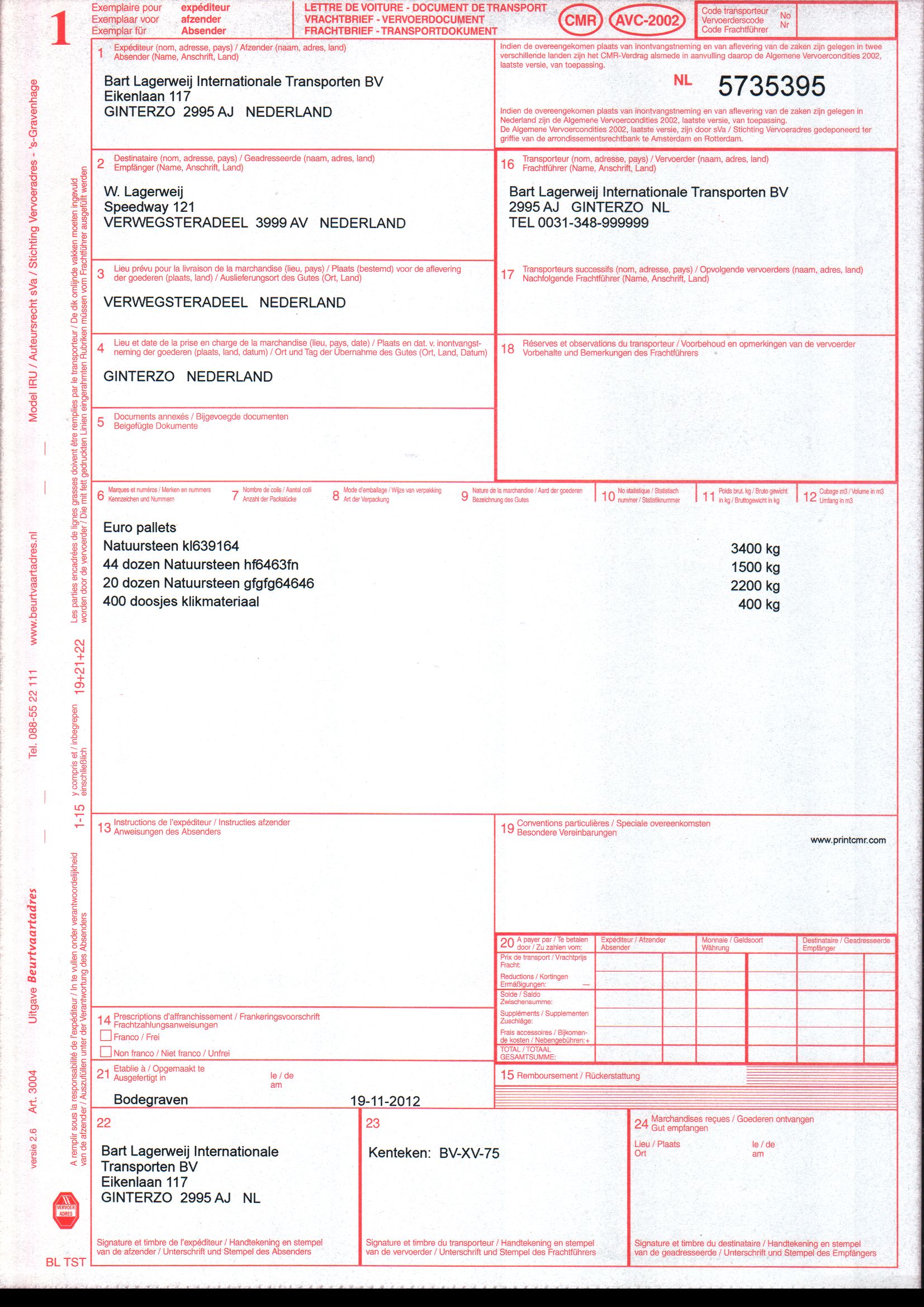 Tips about the CMR from the Netherlands - PrintCMR for your bill of lading