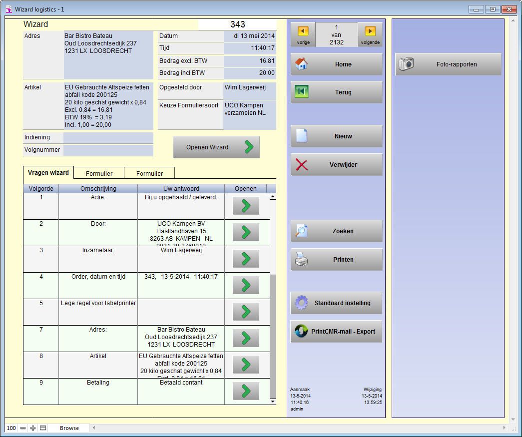 Wizard Logistics in PrintCMR