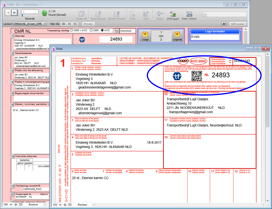 PrintCMR version 15.6v2 - PrintCMR for your bill of lading
