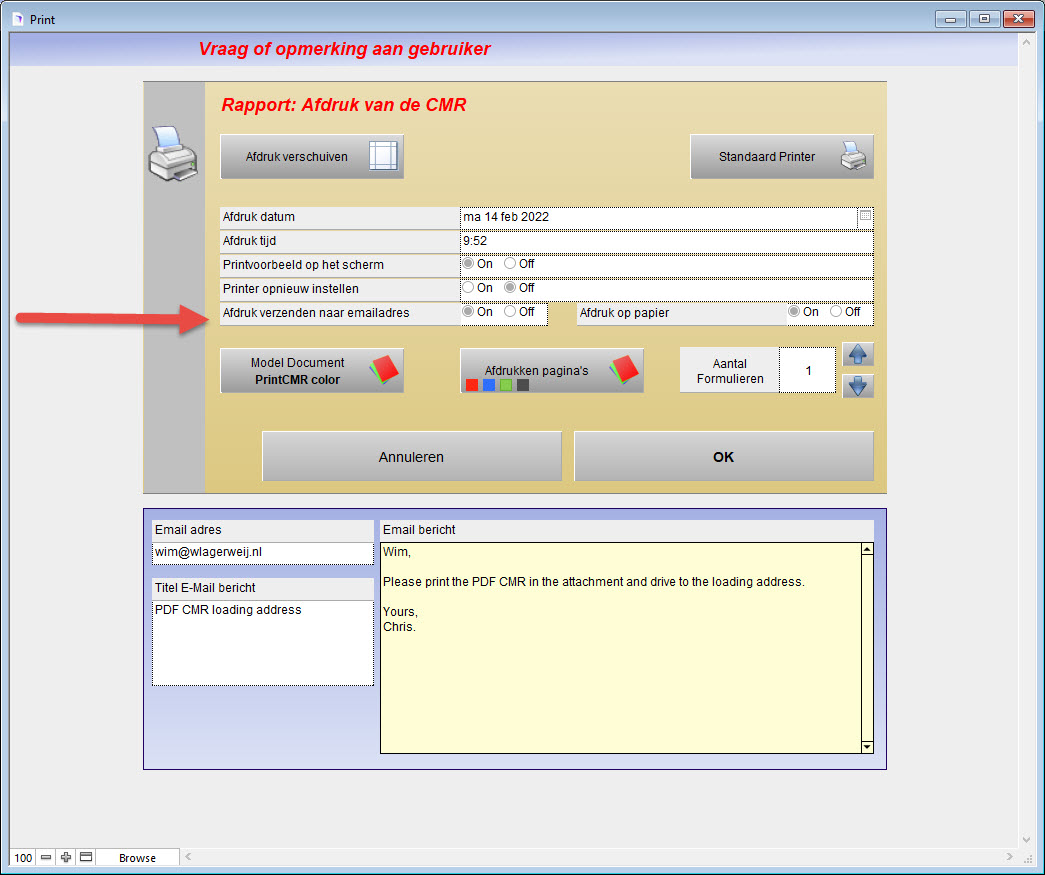 PrintCMR versión 18.1v4 - PrintCMR para su conocimiento de embarque